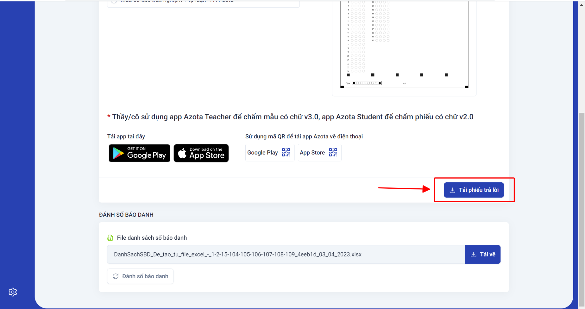 Cài đặt đề thi Offline - Hướng dẫn sử dụng Azota
