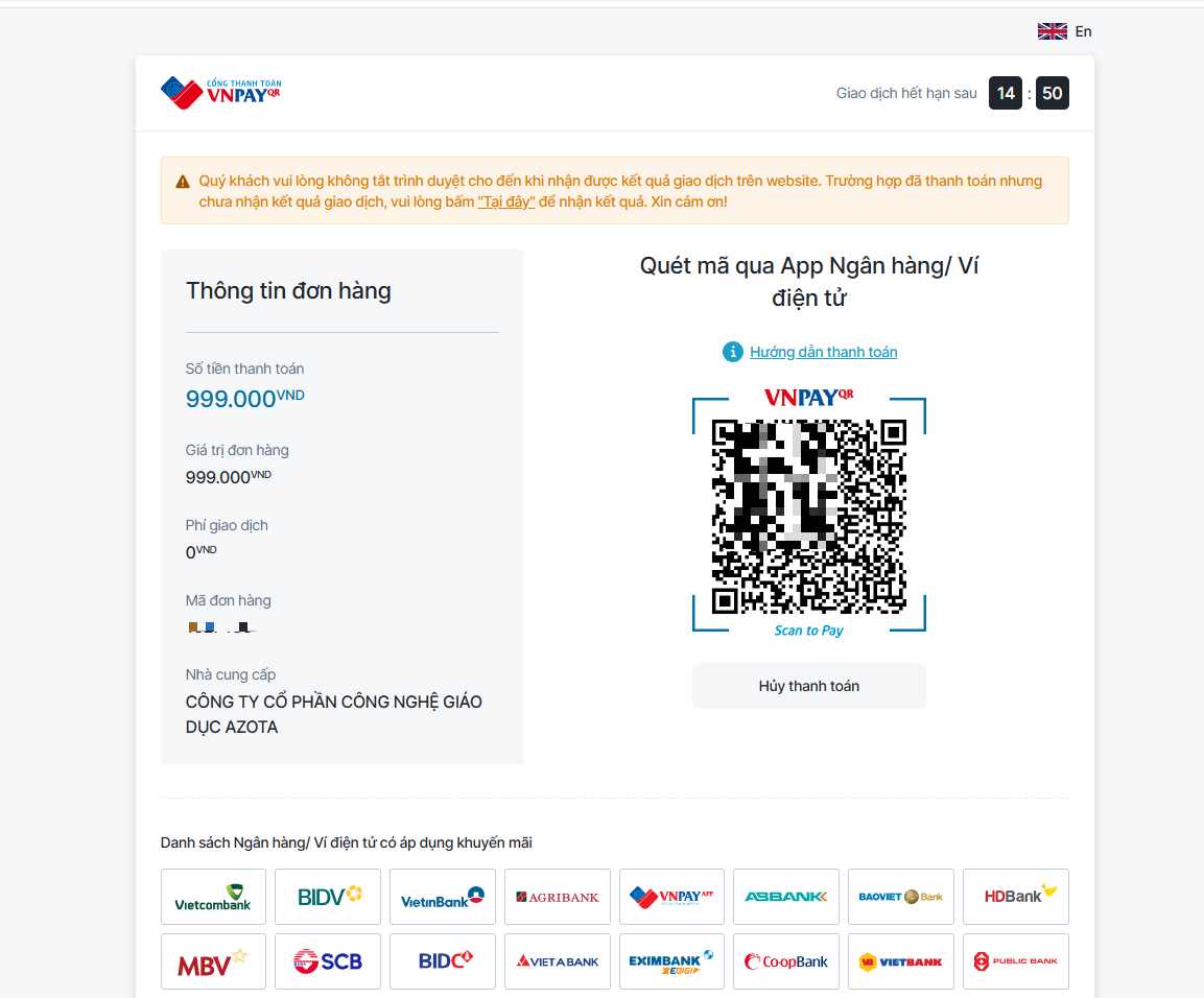 Hướng dẫn nâng Vip - Hướng dẫn sử dụng Azota